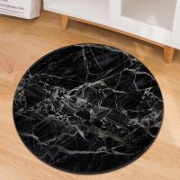 China Custom Round Polyester Carpet Rug Marble Pattern Office Chair Mat 80-120cm for sale