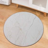 China Custom Round Polyester Carpet Rug Marble Pattern Office Chair Mat 80-120cm for sale