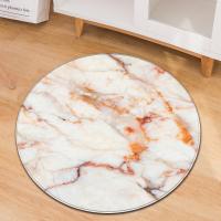 China Custom Round Polyester Carpet Rug Marble Pattern Office Chair Mat 80-120cm for sale