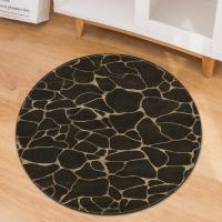 China Custom Round Polyester Carpet Rug Marble Pattern Office Chair Mat 80-120cm for sale