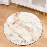 China Custom Round Polyester Carpet Rug Marble Pattern Office Chair Mat 80-120cm for sale