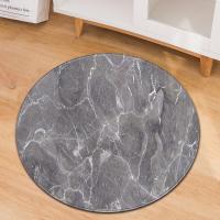 China Custom Round Polyester Carpet Rug Marble Pattern Office Chair Mat 80-120cm for sale