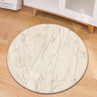 China Custom Round Polyester Carpet Rug Marble Pattern Office Chair Mat 80-120cm for sale
