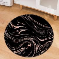 China Custom Round Polyester Carpet Rug Marble Pattern Office Chair Mat 80-120cm for sale