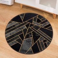 China Custom Round Polyester Carpet Rug Marble Pattern Office Chair Mat 80-120cm for sale