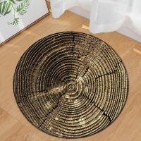 China Bedroom Marble Small Circular Rugs Polyester Computer Desk Floor Mat for sale