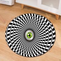 China Custom 3D Geometric Pattern Round Chair Mat Polyester Living Room Sofa Floor Carpet 80cm 100cm for sale