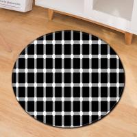 China Custom 3D Geometric Pattern Round Chair Mat Polyester Living Room Sofa Floor Carpet 80cm 100cm for sale
