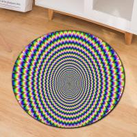 China Custom 3D Geometric Pattern Round Chair Mat Polyester Living Room Sofa Floor Carpet 80cm 100cm for sale