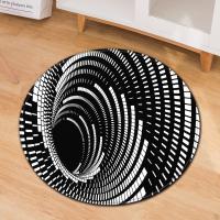 China Custom 3D Geometric Pattern Round Chair Mat Polyester Living Room Sofa Floor Carpet 80cm 100cm for sale