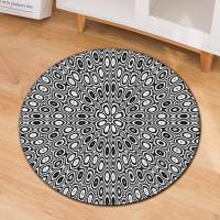 China Custom 3D Geometric Pattern Round Chair Mat Polyester Living Room Sofa Floor Carpet 80cm 100cm for sale