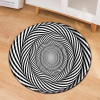 China Custom 3D Geometric Pattern Round Chair Mat Polyester Living Room Sofa Floor Carpet 80cm 100cm for sale