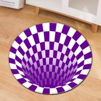 China Custom 3D Geometric Pattern Round Chair Mat Polyester Living Room Sofa Floor Carpet 80cm 100cm for sale