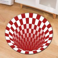China Custom 3D Geometric Pattern Round Chair Mat Polyester Living Room Sofa Floor Carpet 80cm 100cm for sale