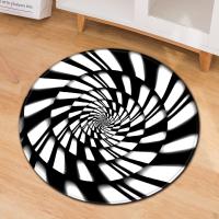 China Custom 3D Geometric Pattern Round Chair Mat Polyester Living Room Sofa Floor Carpet 80cm 100cm for sale
