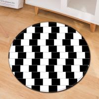 China Custom 3D Geometric Pattern Round Chair Mat Polyester Living Room Sofa Floor Carpet 80cm 100cm for sale