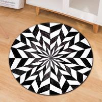 China Custom 3D Geometric Pattern Round Chair Mat Polyester Living Room Sofa Floor Carpet 80cm 100cm for sale
