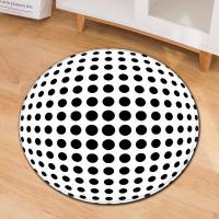 China Custom 3D Geometric Pattern Round Chair Mat Polyester Living Room Sofa Floor Carpet 80cm 100cm for sale