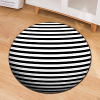 China Custom 3D Geometric Pattern Round Chair Mat Polyester Living Room Sofa Floor Carpet 80cm 100cm for sale