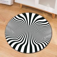 China Custom 3D Geometric Pattern Round Chair Mat Polyester Living Room Sofa Floor Carpet 80cm 100cm for sale