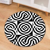 China Custom 3D Geometric Pattern Round Chair Mat Polyester Living Room Sofa Floor Carpet 80cm 100cm for sale