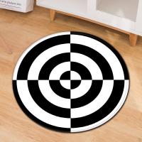 China Custom 3D Geometric Pattern Round Chair Mat Polyester Living Room Sofa Floor Carpet 80cm 100cm for sale