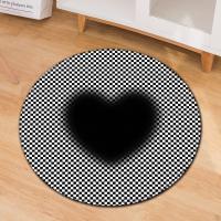 China Custom 3D Geometric Pattern Round Chair Mat Polyester Living Room Sofa Floor Carpet 80cm 100cm for sale