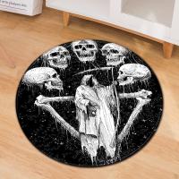 China Custom 3D Geometric Pattern Round Chair Mat Polyester Living Room Sofa Floor Carpet 80cm 100cm for sale