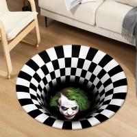 China Custom 3D Geometric Pattern Round Chair Mat Polyester Living Room Sofa Floor Carpet 80cm 100cm for sale