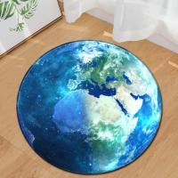 China Round Area Rug Machine Washable Gaming Chair Mat 100cm Polyester Floor Cushion for sale