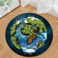 China Round Area Rug Machine Washable Gaming Chair Mat 100cm Polyester Floor Cushion for sale