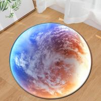 China Round Area Rug Machine Washable Gaming Chair Mat 100cm Polyester Floor Cushion for sale
