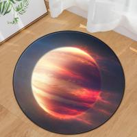 China Round Area Rug Machine Washable Gaming Chair Mat 100cm Polyester Floor Cushion for sale