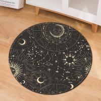 China Round Area Rug Machine Washable Gaming Chair Mat 100cm Polyester Floor Cushion for sale