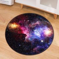 China Round Area Rug Machine Washable Gaming Chair Mat 100cm Polyester Floor Cushion for sale
