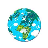 China Round Area Rug Machine Washable Gaming Chair Mat 100cm Polyester Floor Cushion for sale