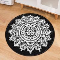 China 100% Polyester Circular Area Rug 80cm 60cm Computer Chair Floor Mat Living Room Carpet for sale