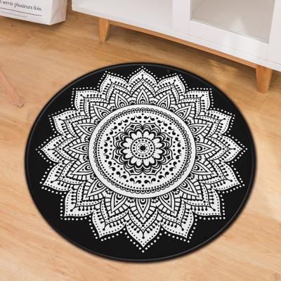 China 100% Polyester Circular Area Rug 80cm 60cm Computer Chair Floor Mat Living Room Carpet for sale