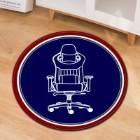 China 100% Polyester Circular Area Rug 80cm 60cm Computer Chair Floor Mat Living Room Carpet for sale