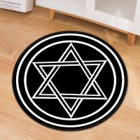 China 100% Polyester Circular Area Rug 80cm 60cm Computer Chair Floor Mat Living Room Carpet for sale