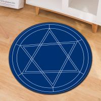 China 100% Polyester Circular Area Rug 80cm 60cm Computer Chair Floor Mat Living Room Carpet for sale