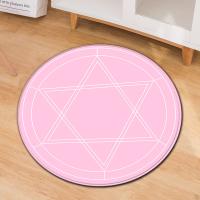 China 100% Polyester Circular Area Rug 80cm 60cm Computer Chair Floor Mat Living Room Carpet for sale