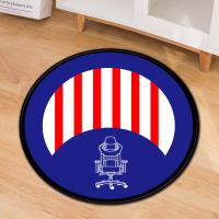 China 100% Polyester Circular Area Rug 80cm 60cm Computer Chair Floor Mat Living Room Carpet for sale