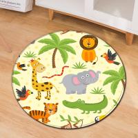 China 100% Polyester Circular Area Rug 80cm 60cm Computer Chair Floor Mat Living Room Carpet for sale