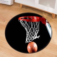China 100% Polyester Circular Area Rug 80cm 60cm Computer Chair Floor Mat Living Room Carpet for sale