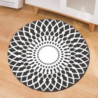 China 100% Polyester Circular Area Rug 80cm 60cm Computer Chair Floor Mat Living Room Carpet for sale