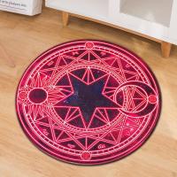 China 100% Polyester Circular Area Rug 80cm 60cm Computer Chair Floor Mat Living Room Carpet for sale