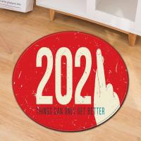 China 100% Polyester Circular Area Rug 80cm 60cm Computer Chair Floor Mat Living Room Carpet for sale