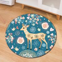 China 100% Polyester Circular Area Rug 80cm 60cm Computer Chair Floor Mat Living Room Carpet for sale