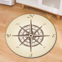 China 100% Polyester Circular Area Rug 80cm 60cm Computer Chair Floor Mat Living Room Carpet for sale